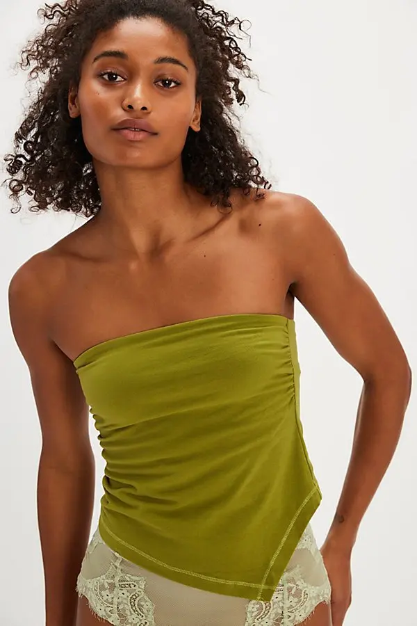 Free People One More Time Tube Top In Going Green - 17% Off